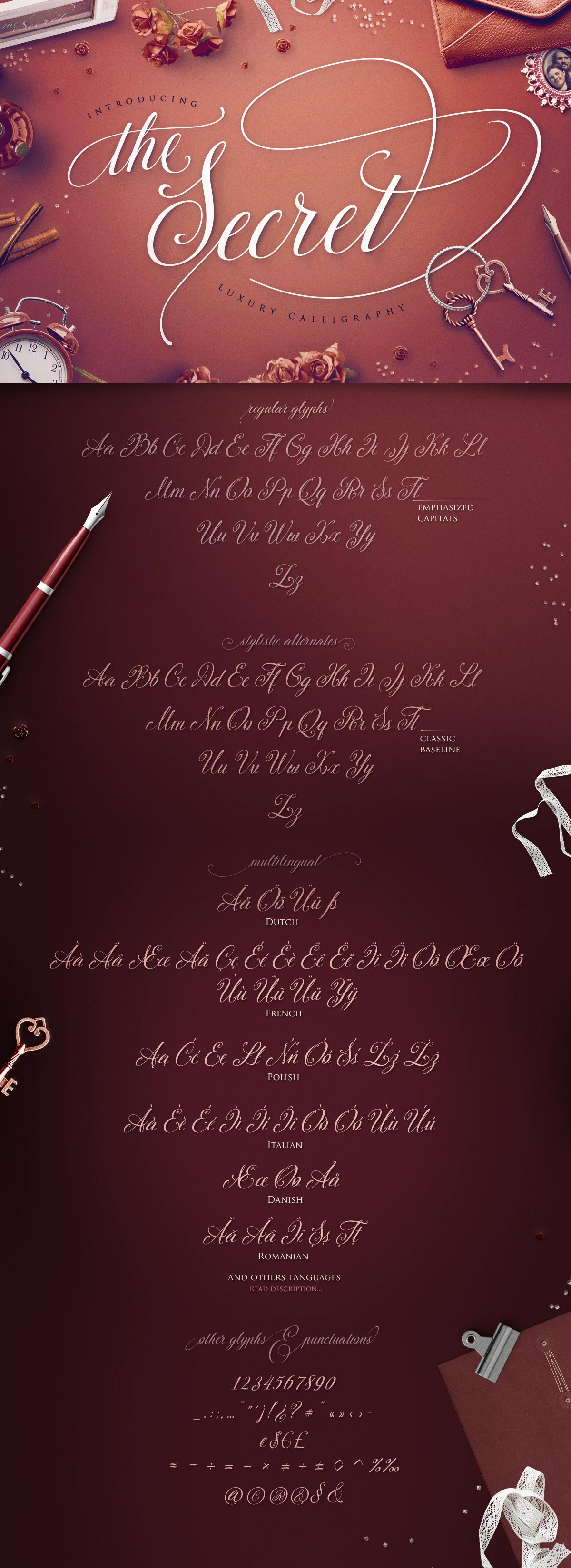 The Secret Font | Script Fonts - Blessed Print