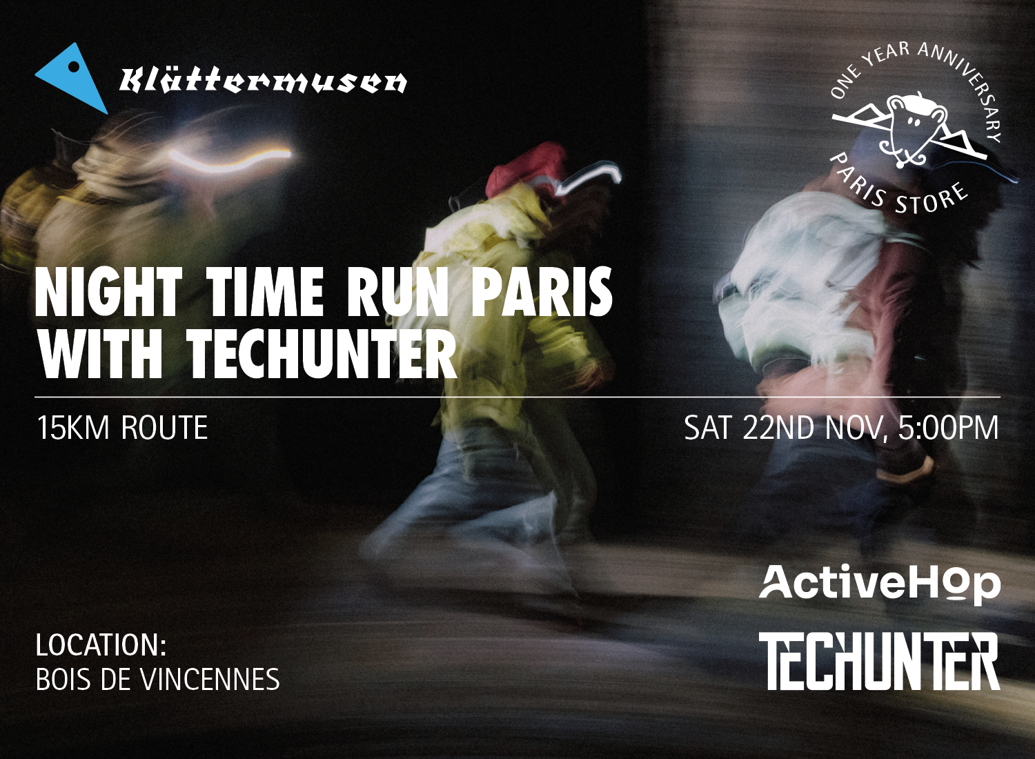 TECHUNTER x KLATTERMUSEN: NIGHT TIME RUN PARIS