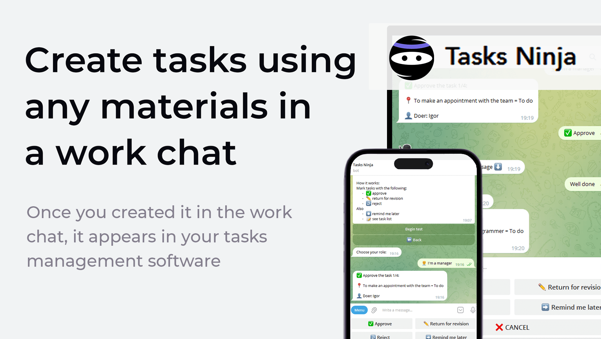 Create tasks using any materials in Telegram using Jira tasks - Tasks Ninja