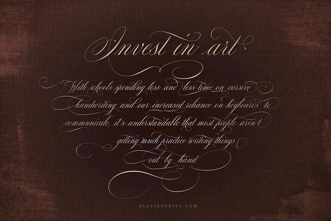 Mozart Font | Spencerian Script - Blessed Print