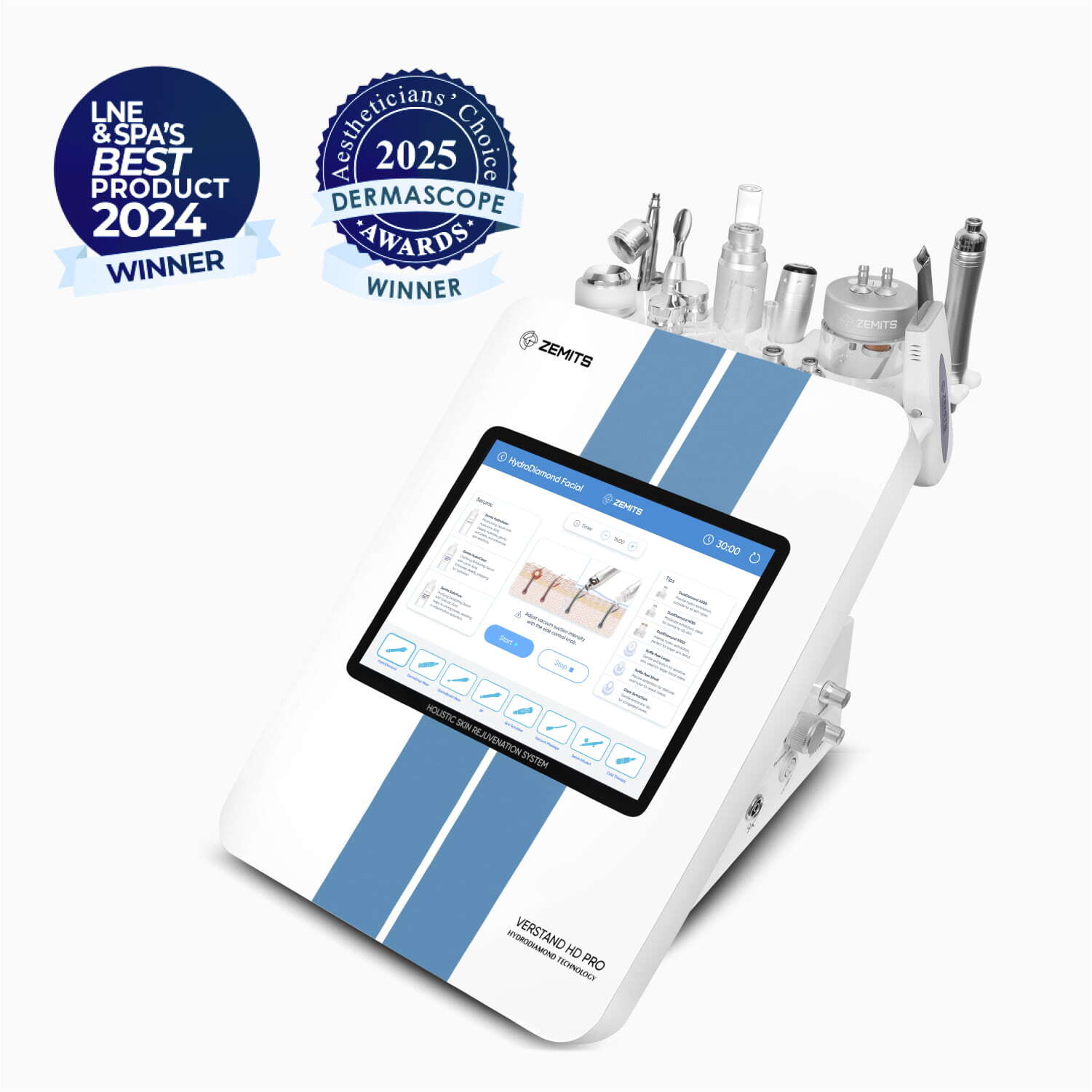 Zemits Verstand HD Pro High-Tech 8-in-1 HydroDiamond® Platform ...