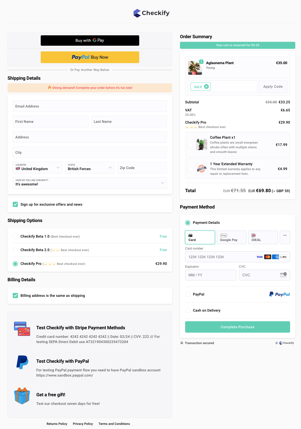 Checkify: Responsive Shopify Checkout | hoofdpagina