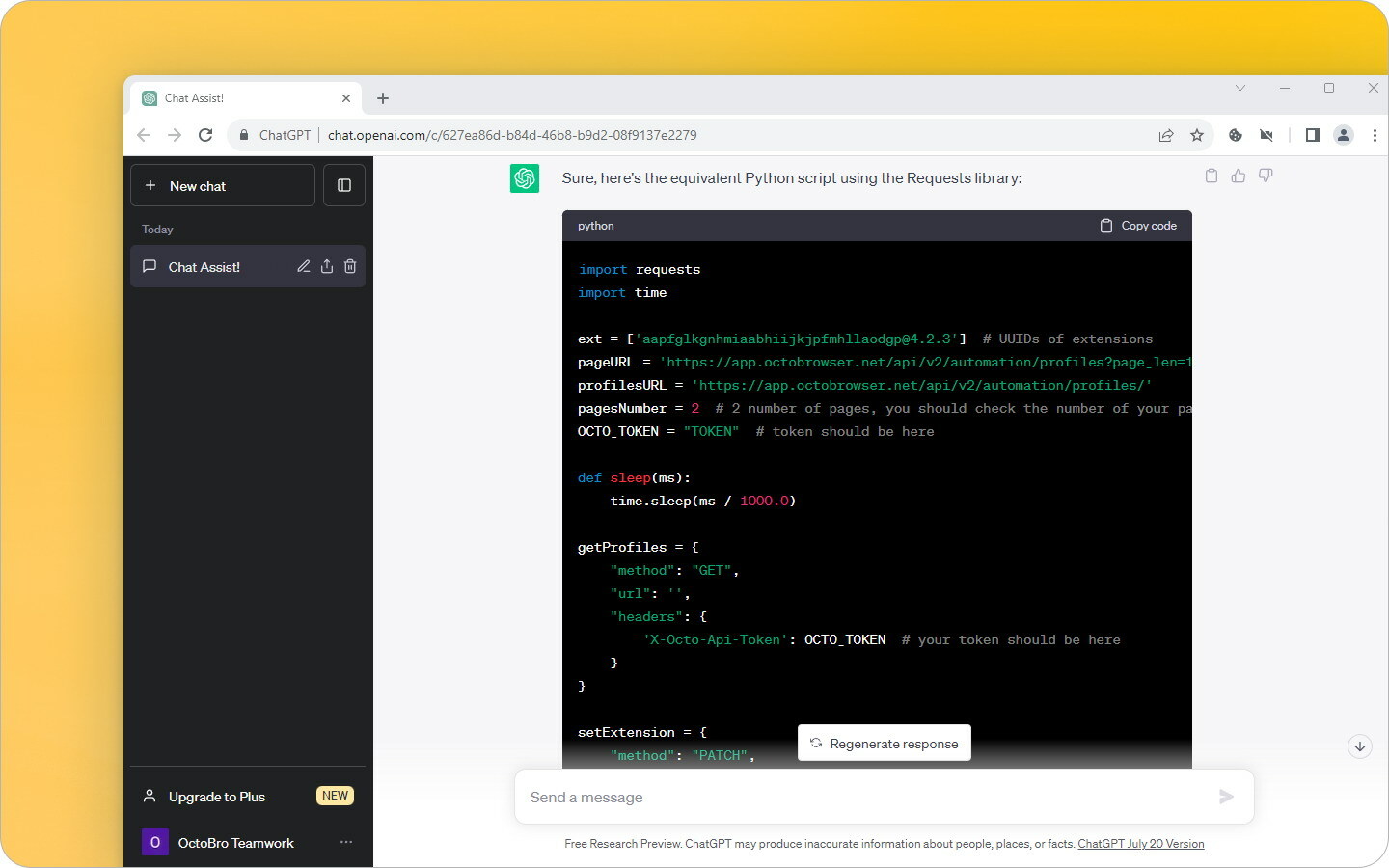 Automating actions in Octo Browser