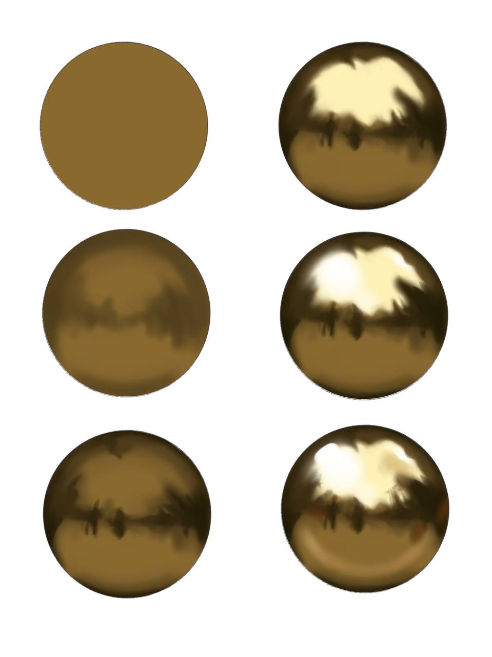 How to convey the texture of gold in a digital illustration | Step-by ...