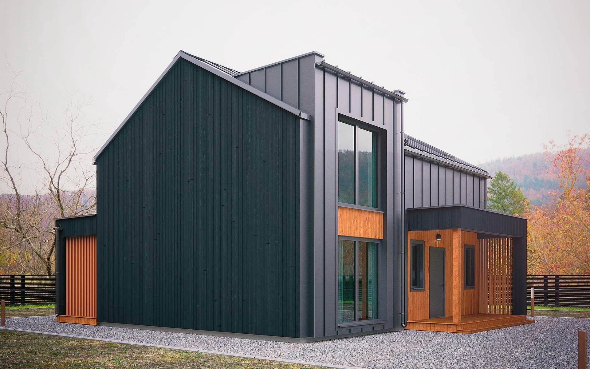 Premium bigger prefabricated home kit - British M - 1722 ft² /160 m²