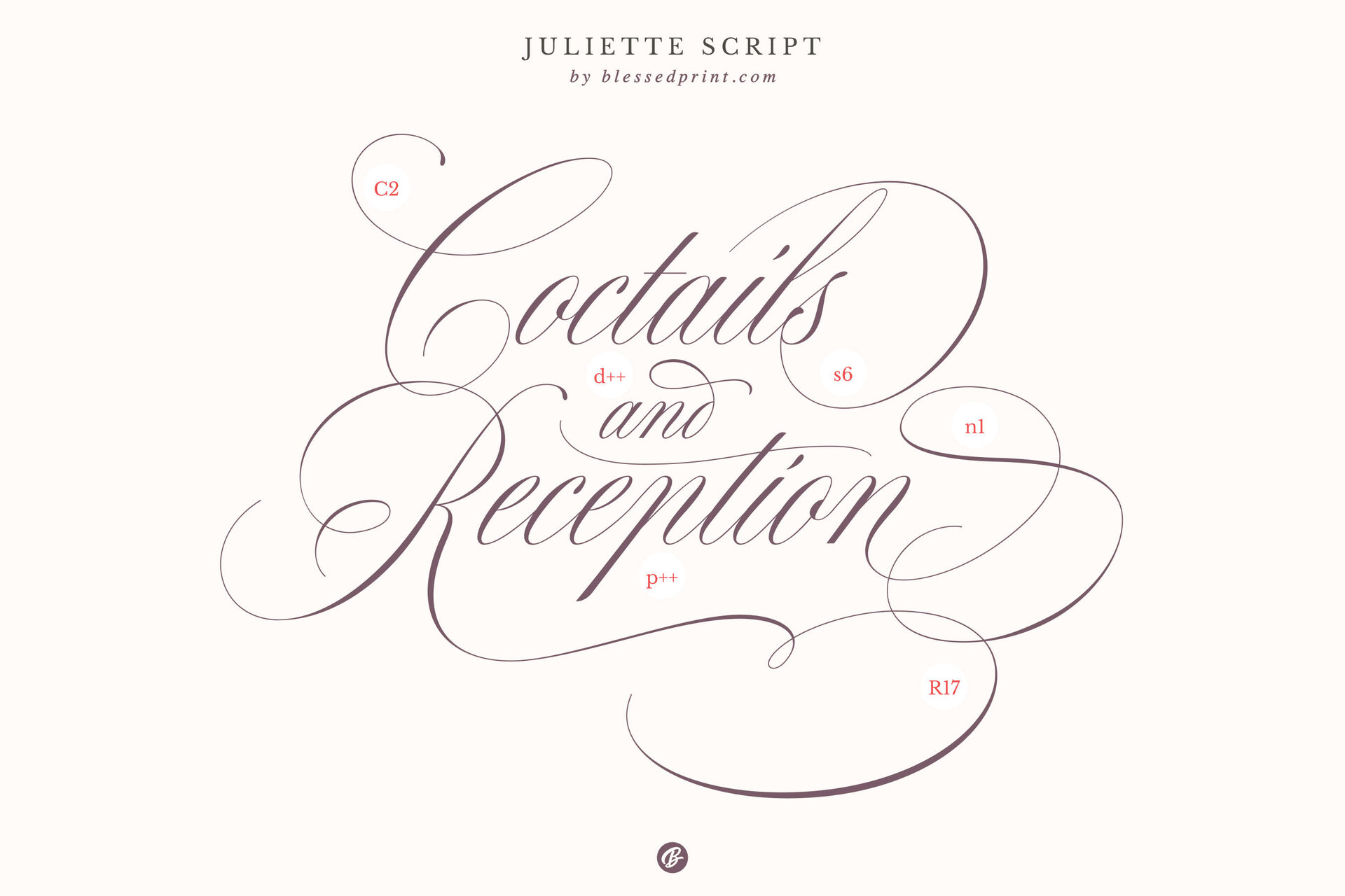 Juliette Font | Romantic wedding script by Blessed Print
