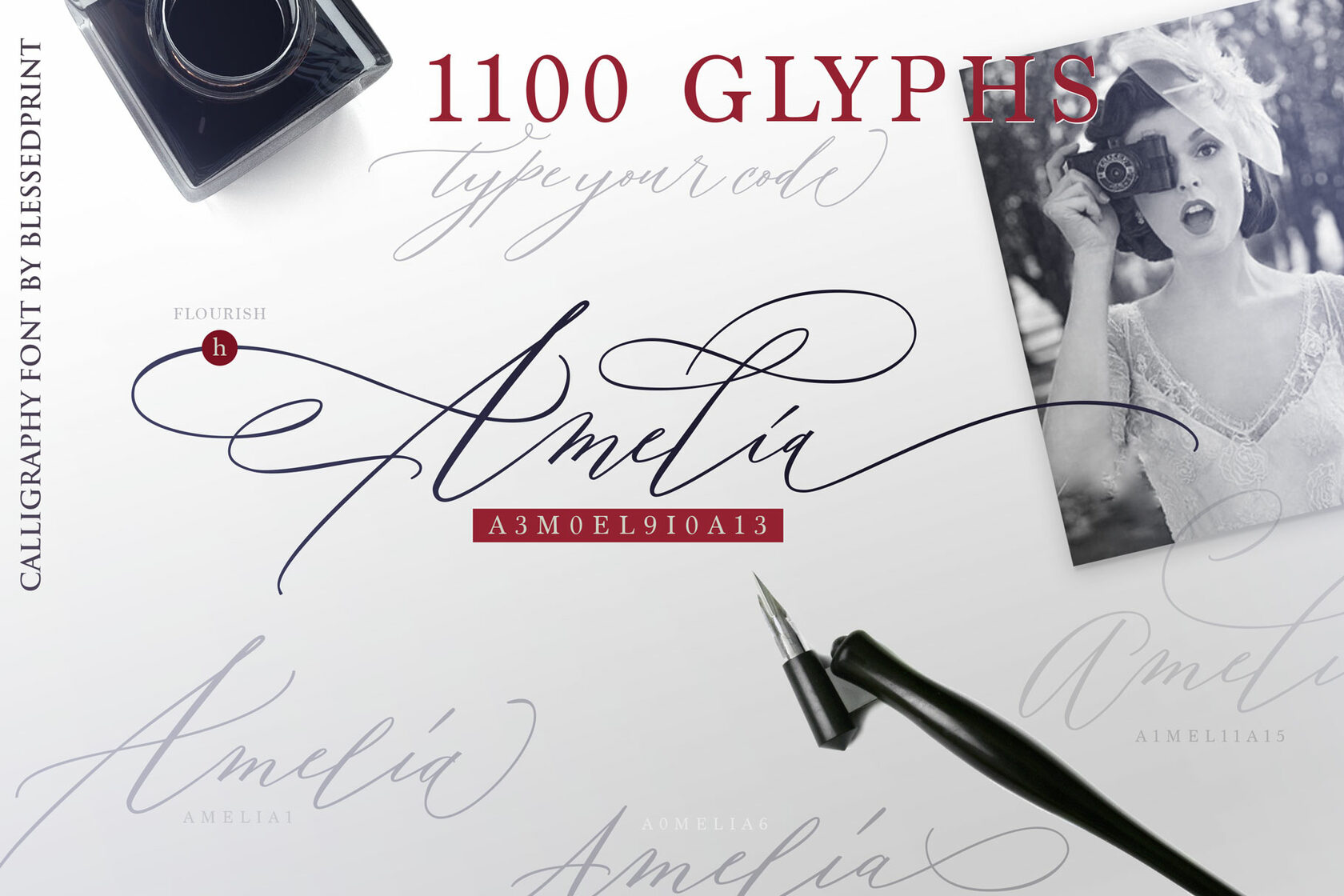 Victoria Font | Script Fonts - Blessed Print