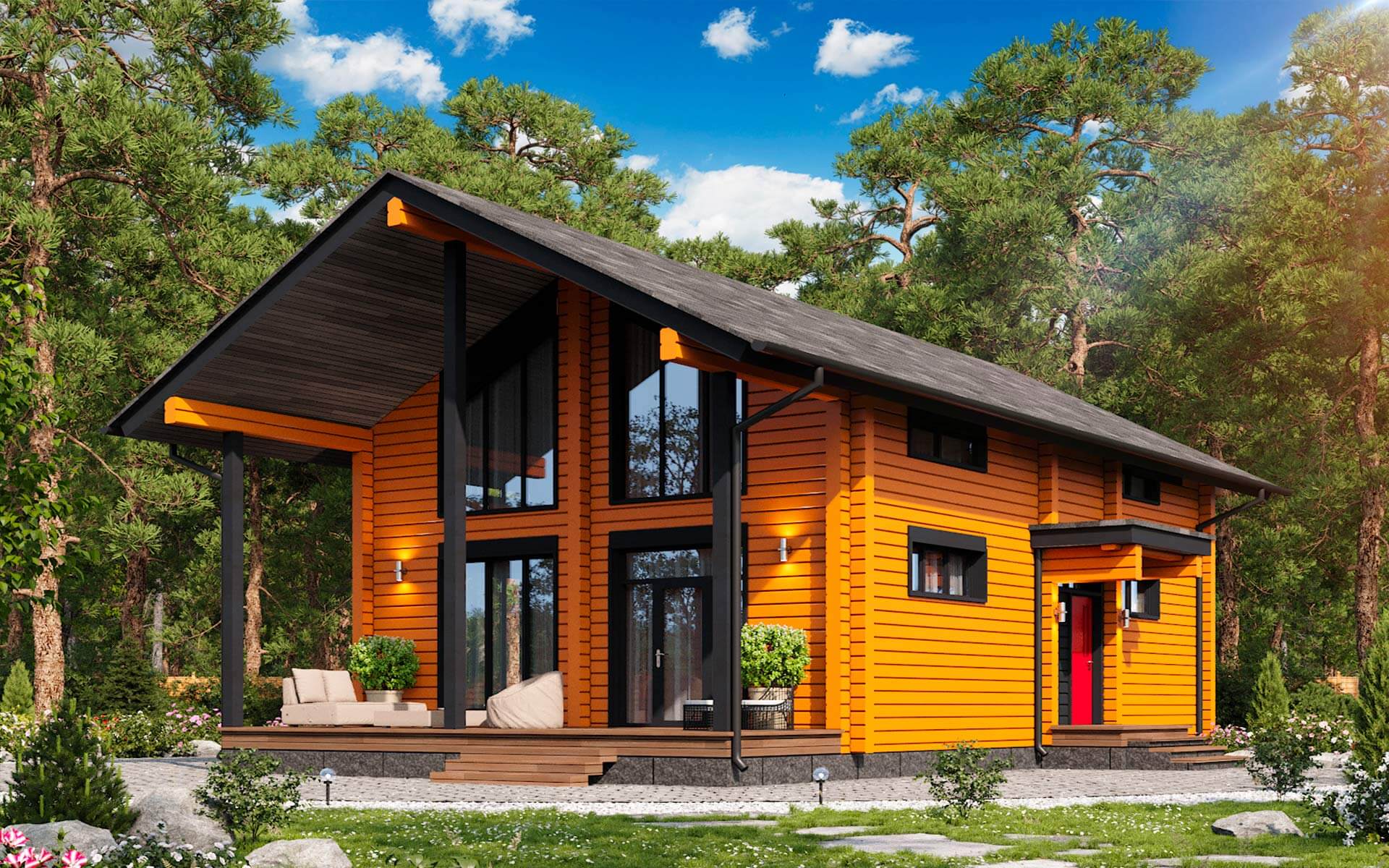 Prefab bigger home kit - Dombay - 1798 ft² / 167 m²