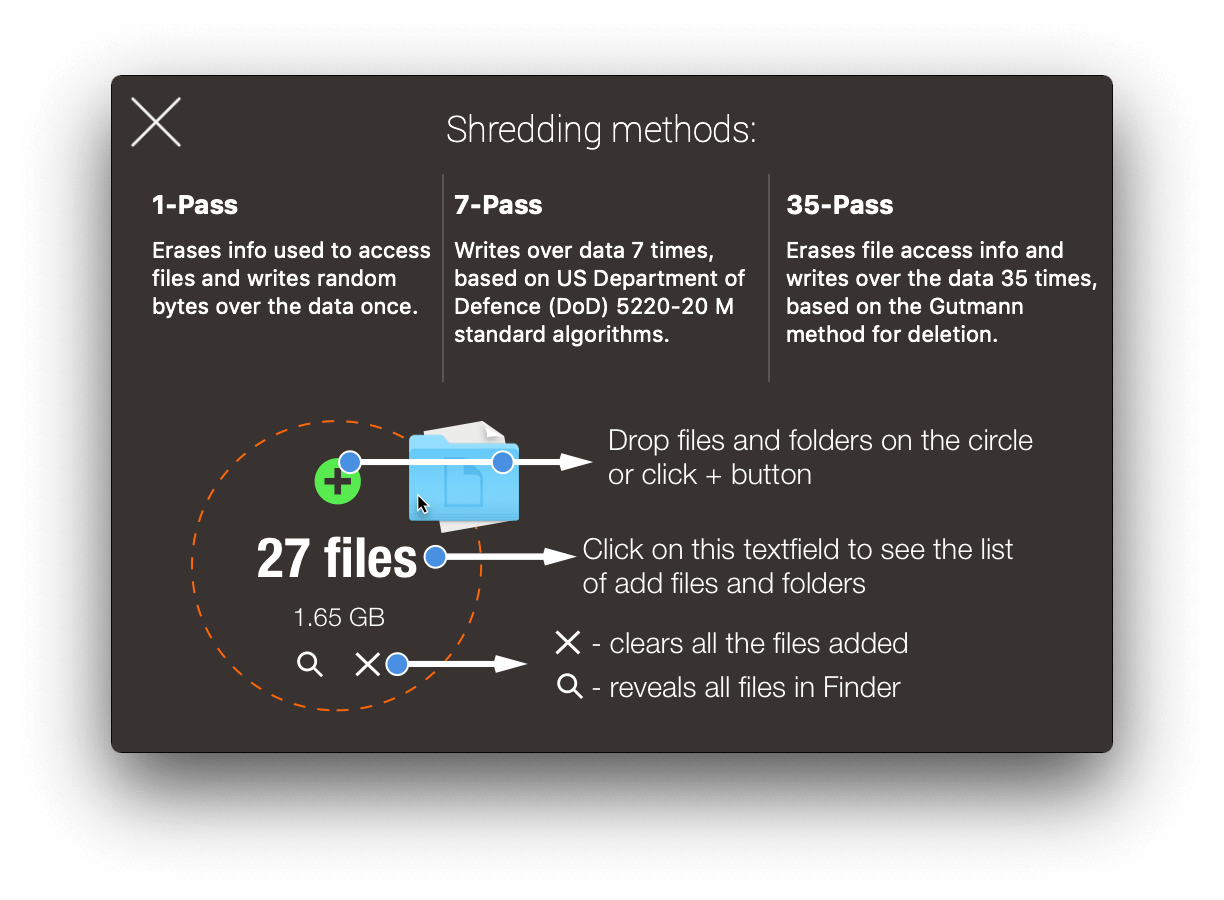 Shredo - file shredder for Mac