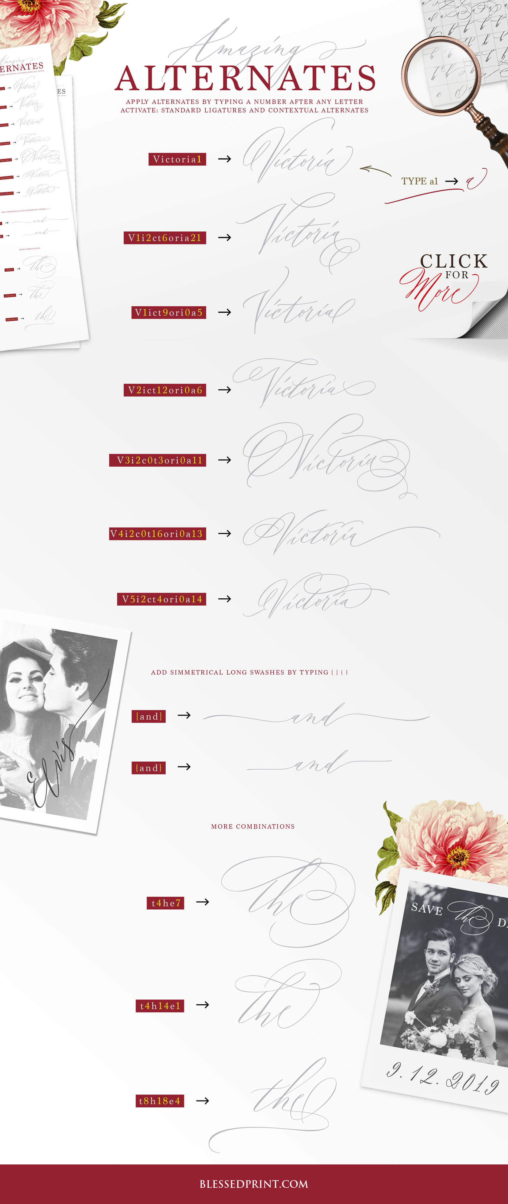 Victoria Font | Script Fonts - Blessed Print