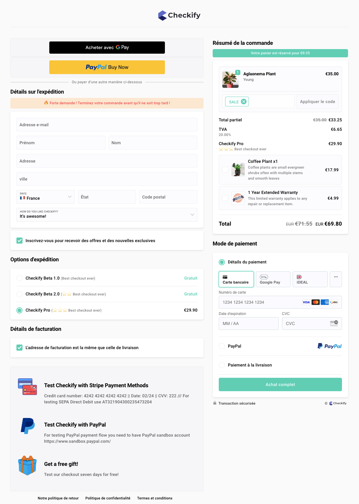 Checkify: Une Page de Paiement pour les Boutiques Shopify | main