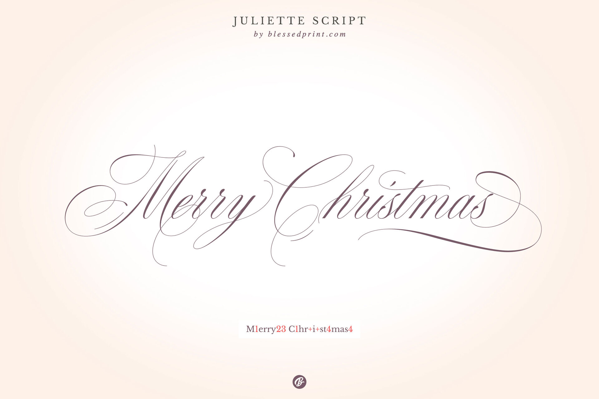 Juliette Font | Romantic wedding script by Blessed Print