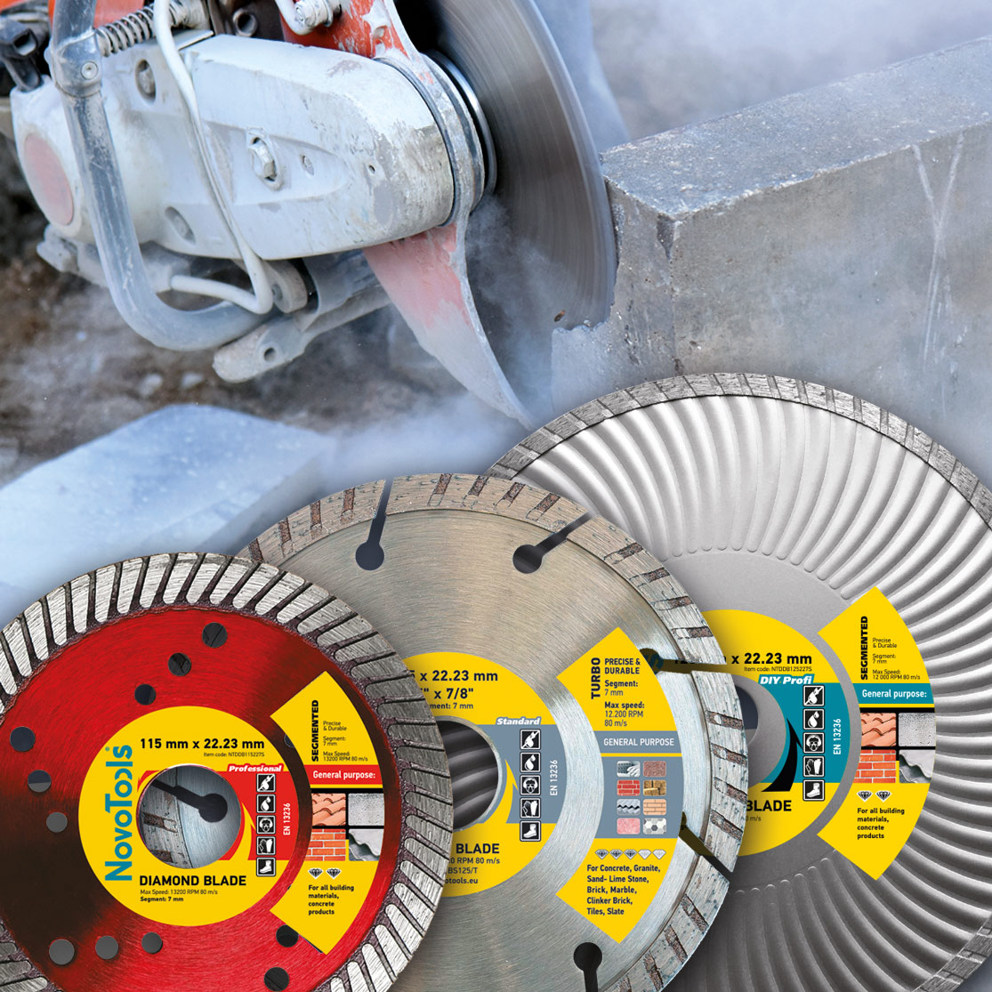 NovoTools Diamond Blades | Durable Saw Blades for Concrete & Stone Cutting