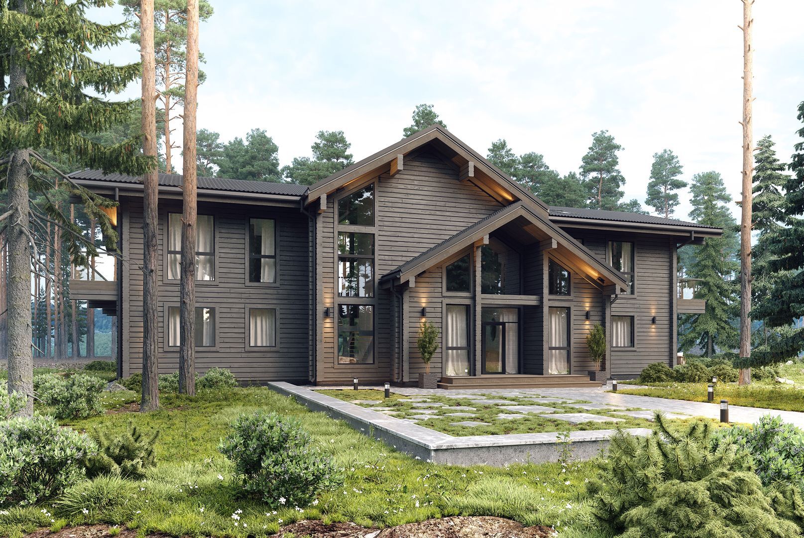 California prefabricated House Kits | Prefab log home kit glulam in Los ...