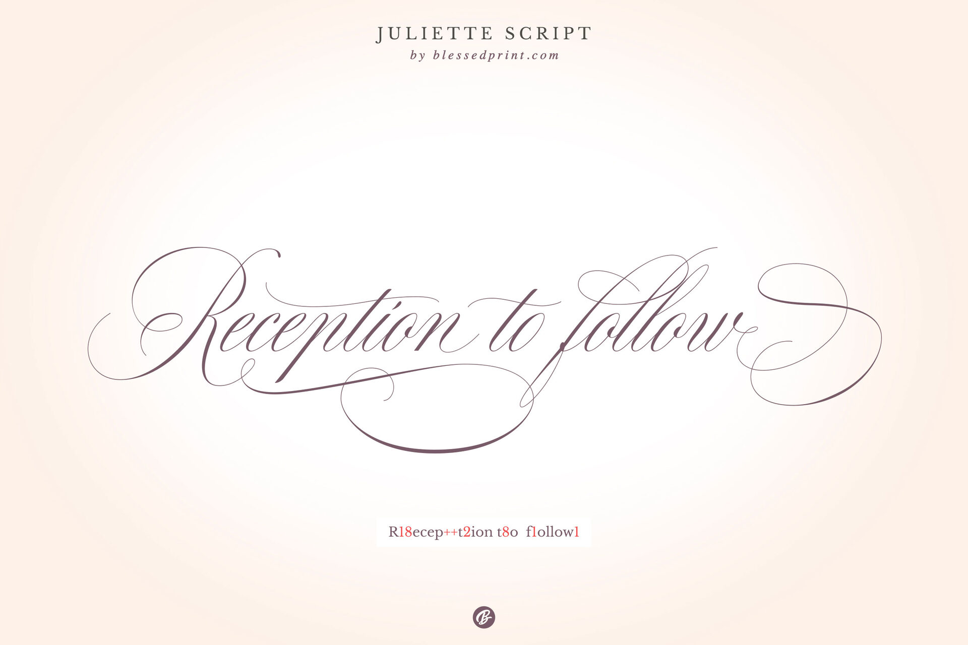Juliette Font | Romantic wedding script by Blessed Print