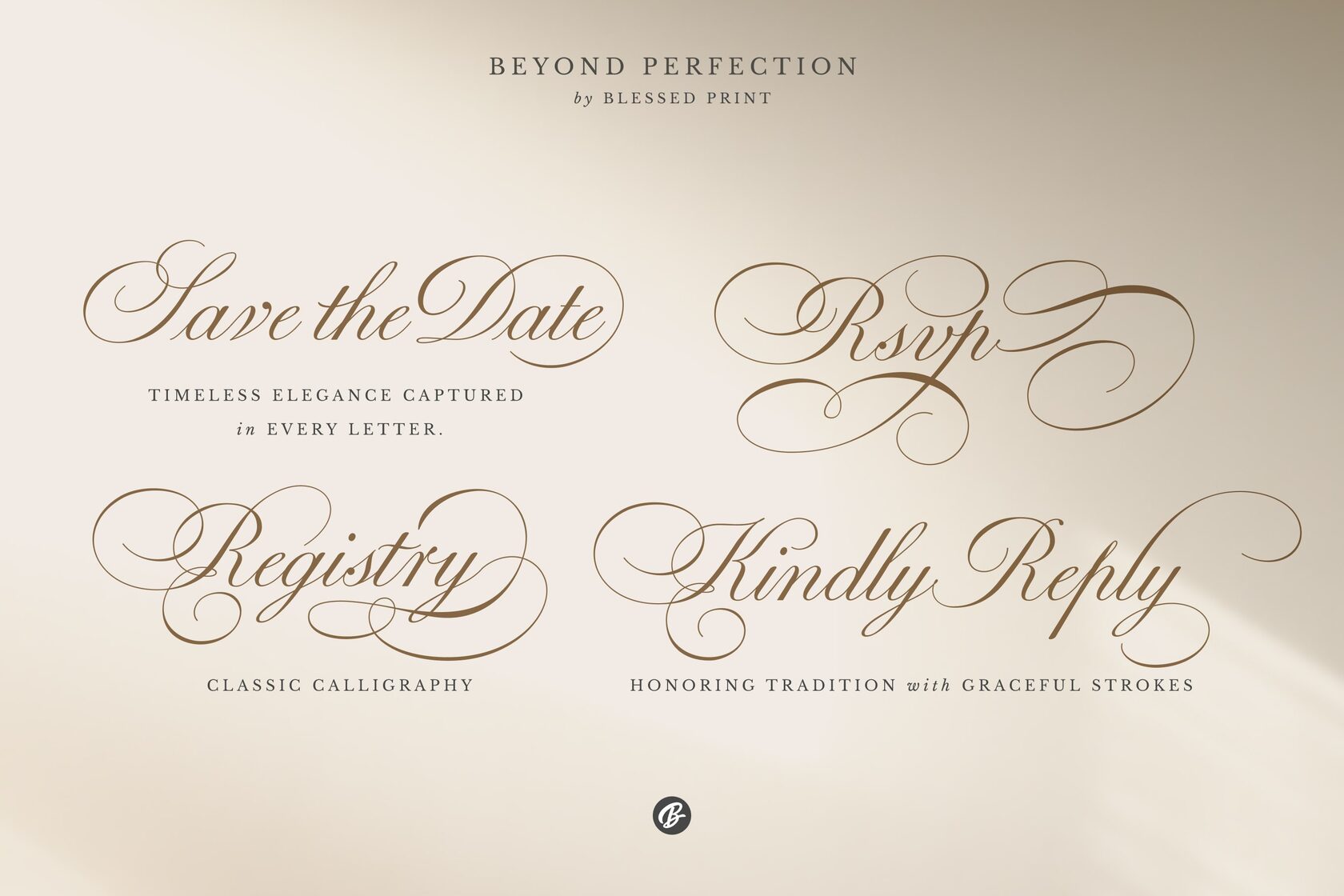 Beyond Perfection Script | Elegant Calligraphy by Blessed Print