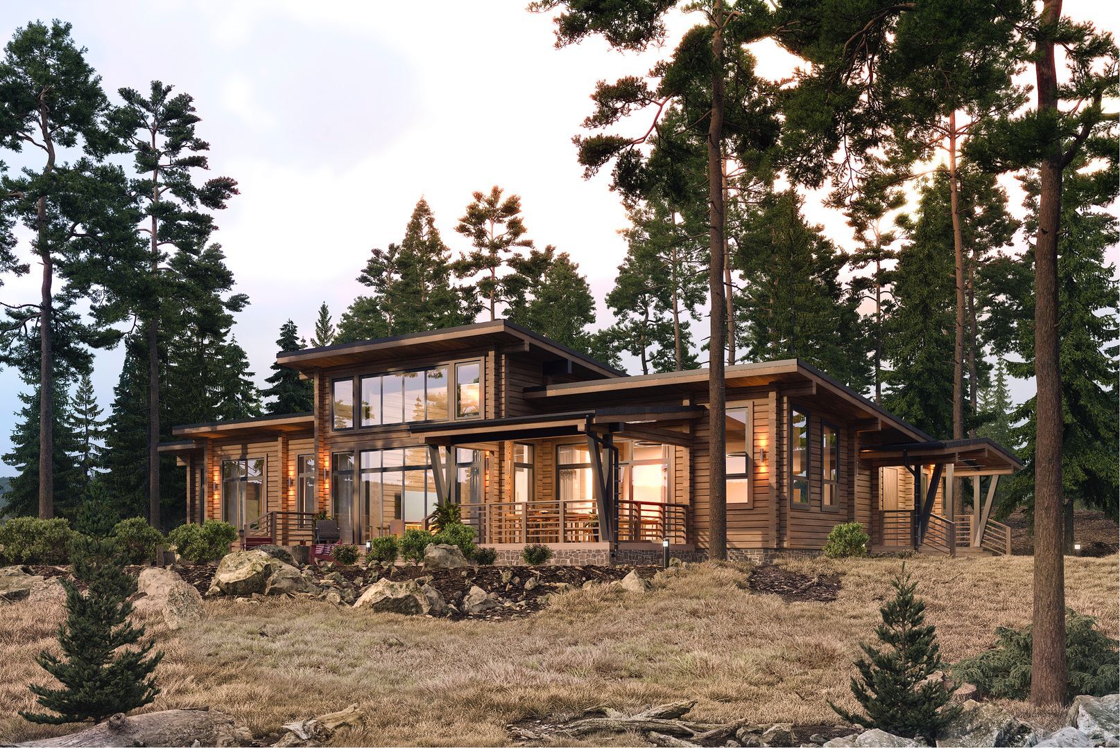 Virginia Prefab Kit Homes | Prefab log home kit glulam - LogLuxe.eu