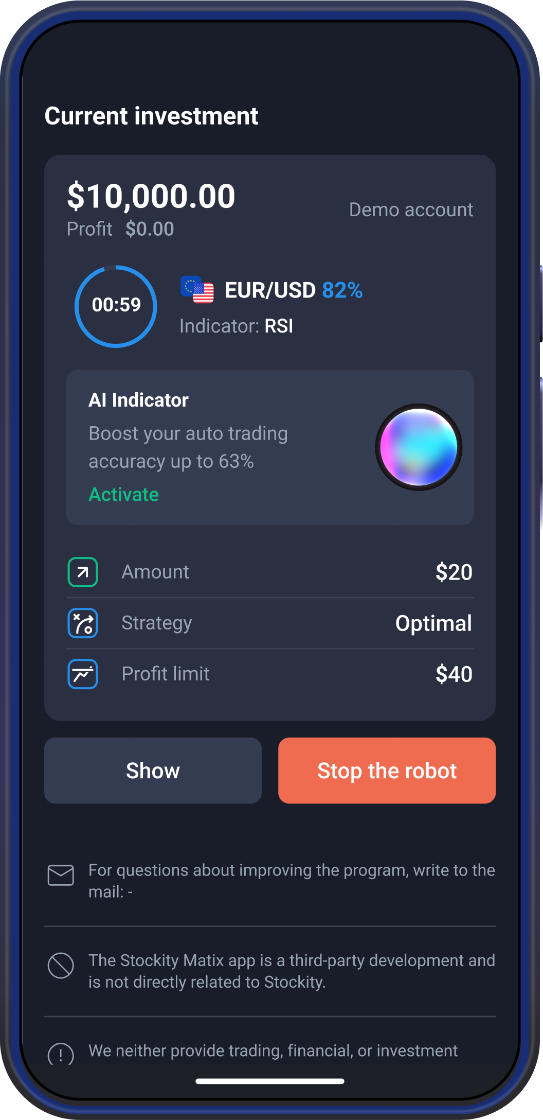 Tradematix Robot for Expert Option