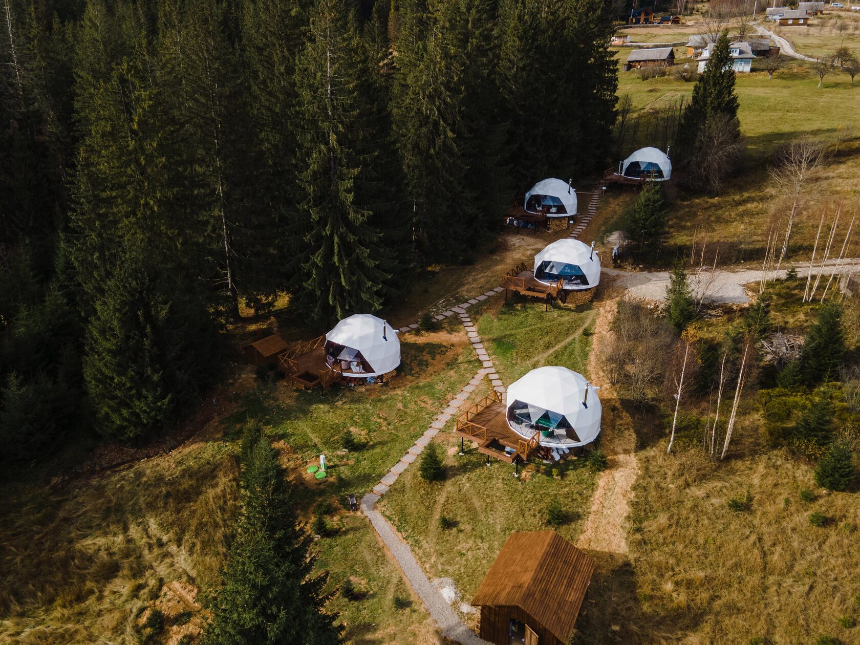 Sky Pod Forest - комплекс із 5 геокуполів ECOPOD