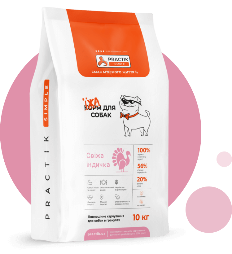 Корм для собак з індичкою (Свіжа індичка) Practik Simple купити в Україні
