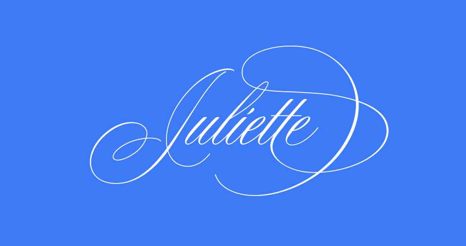 Juliette Font | Romantic wedding script by Blessed Print