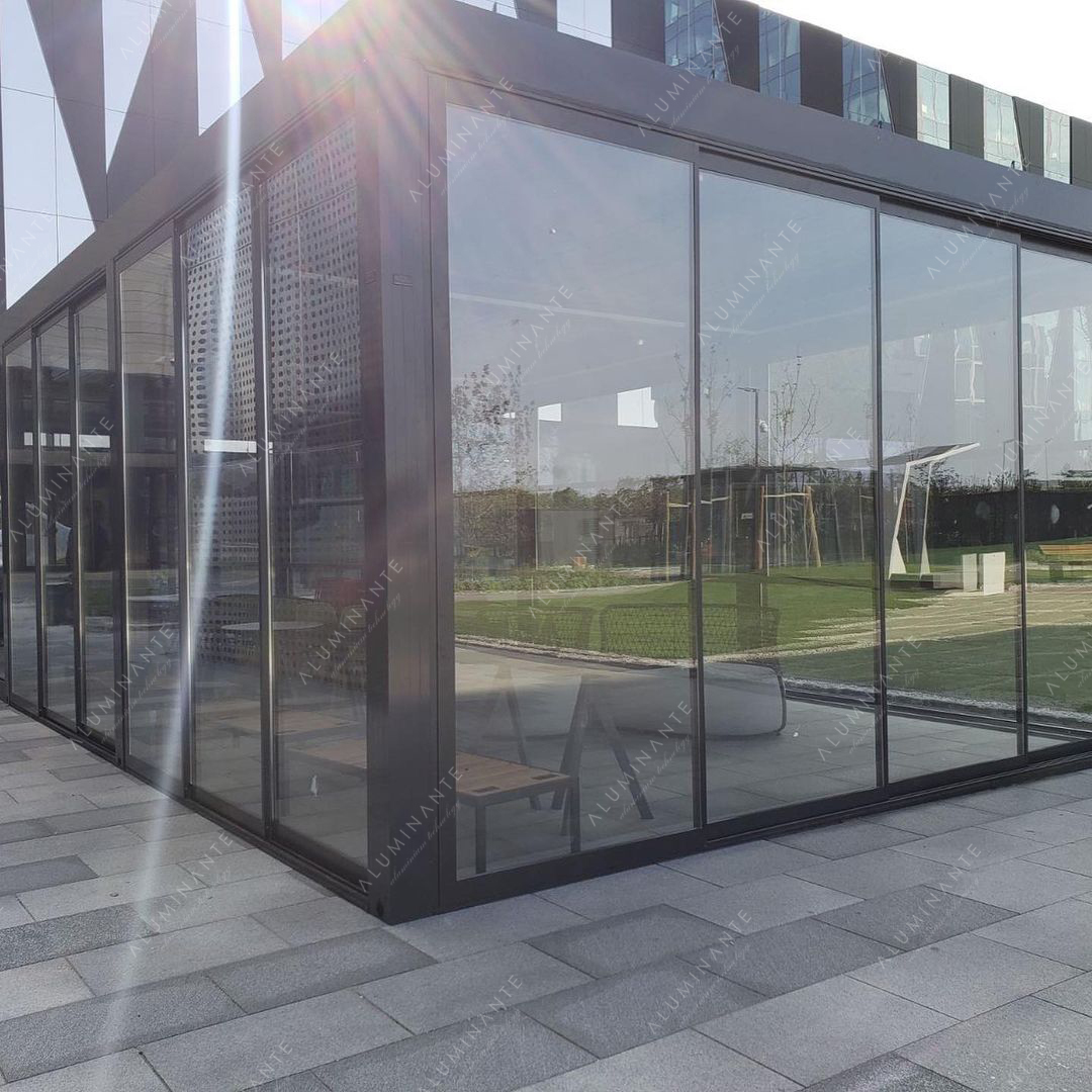 Completed projects of insulated glass slider glazing from Aluminante