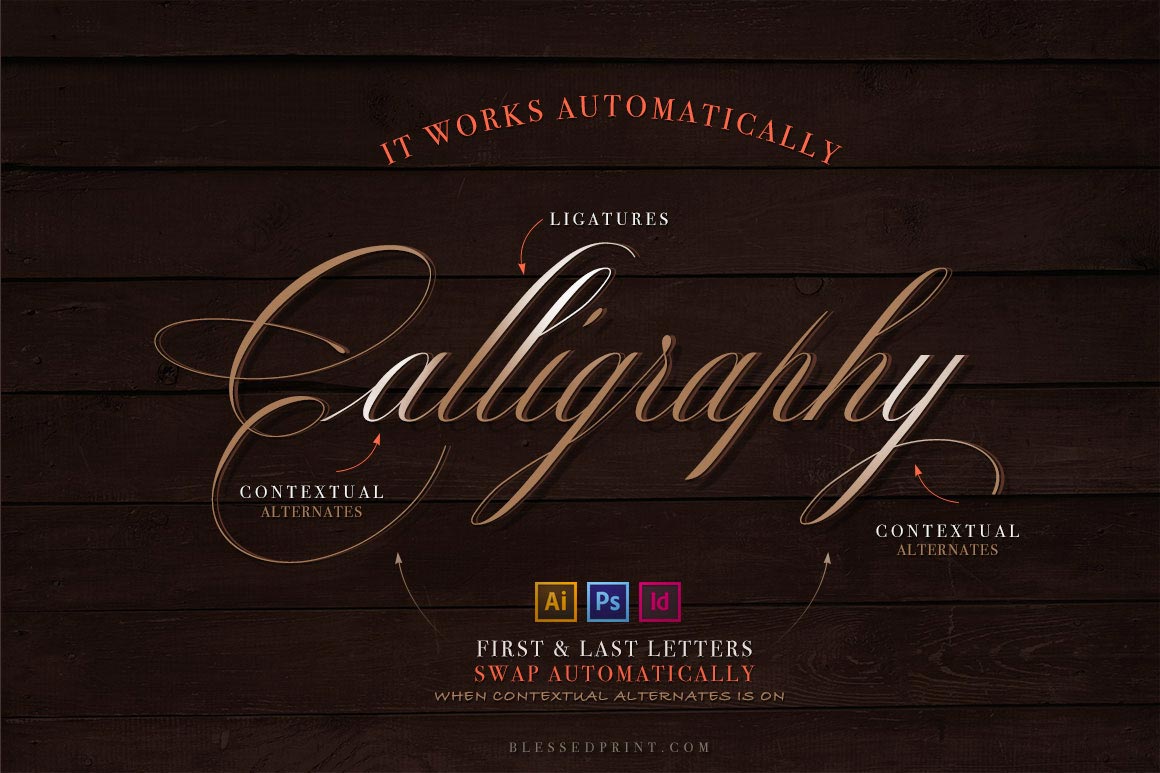 Mozart Font | Spencerian Script - Blessed Print