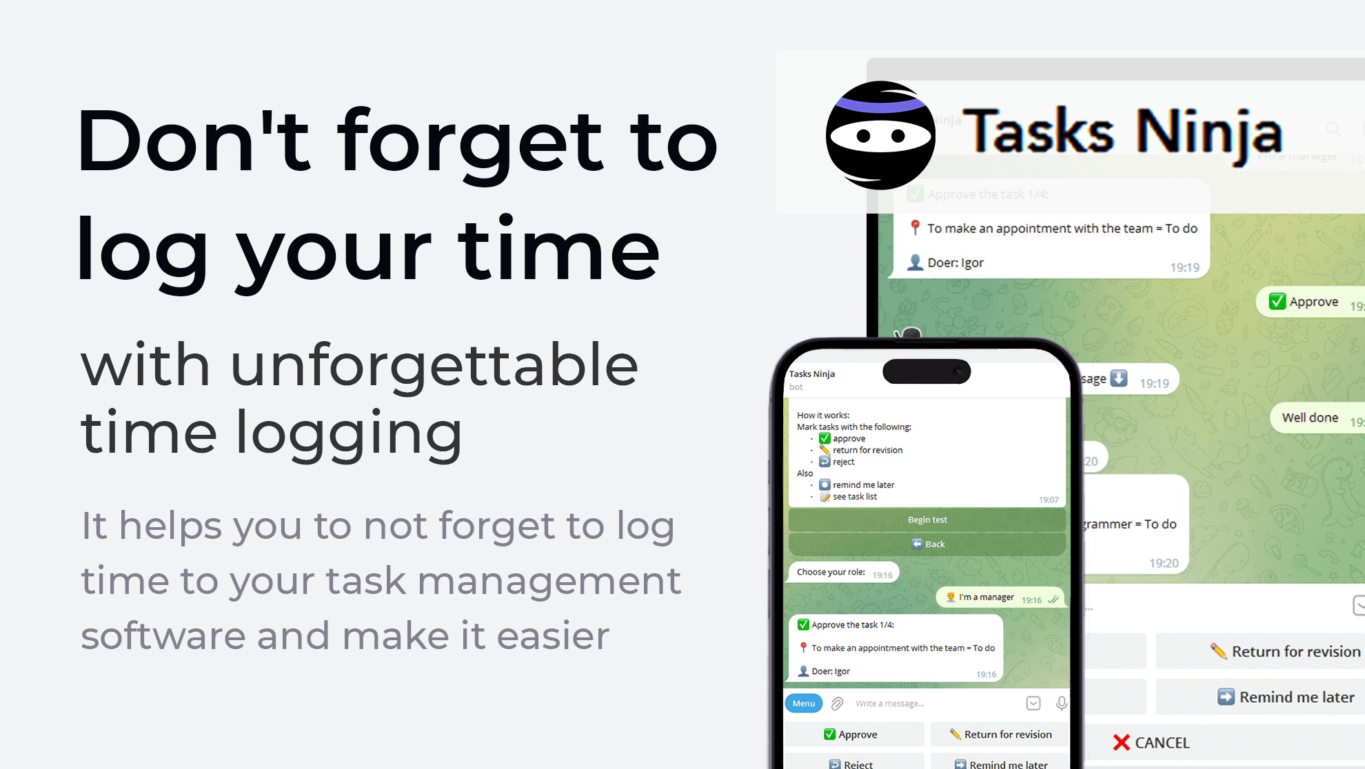 Unforgettable time logging in Telegram using Trello tasks - Tasks Ninja