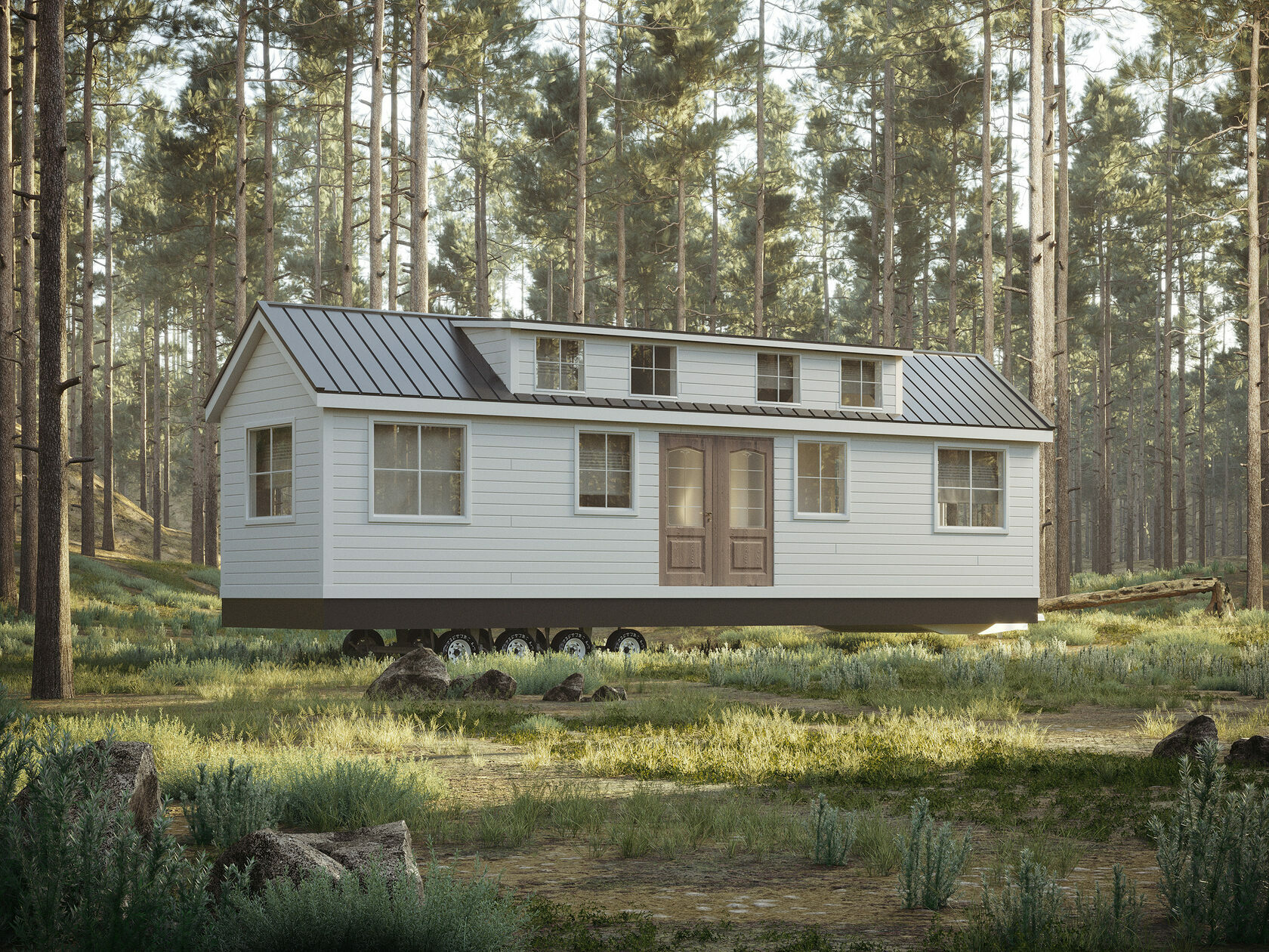 3D Tiny House on the Wheels Exterior Rendering