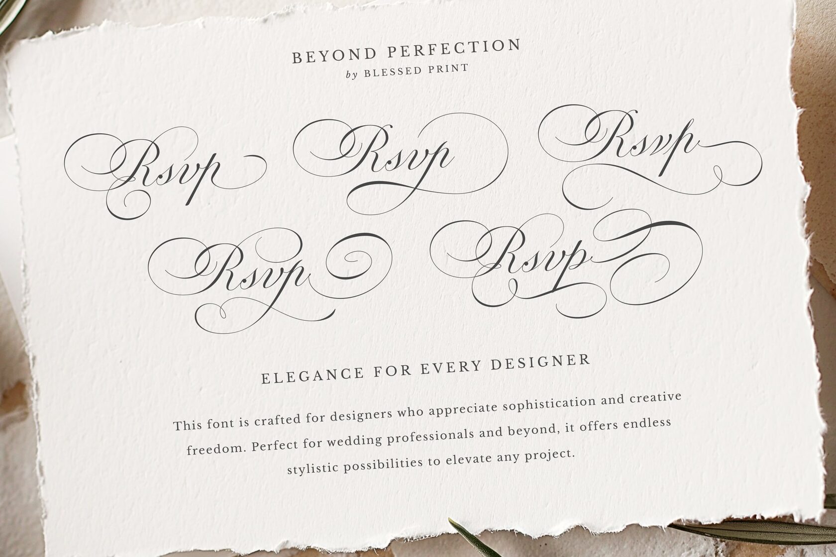 Beyond Perfection Script | Elegant Calligraphy by Blessed Print