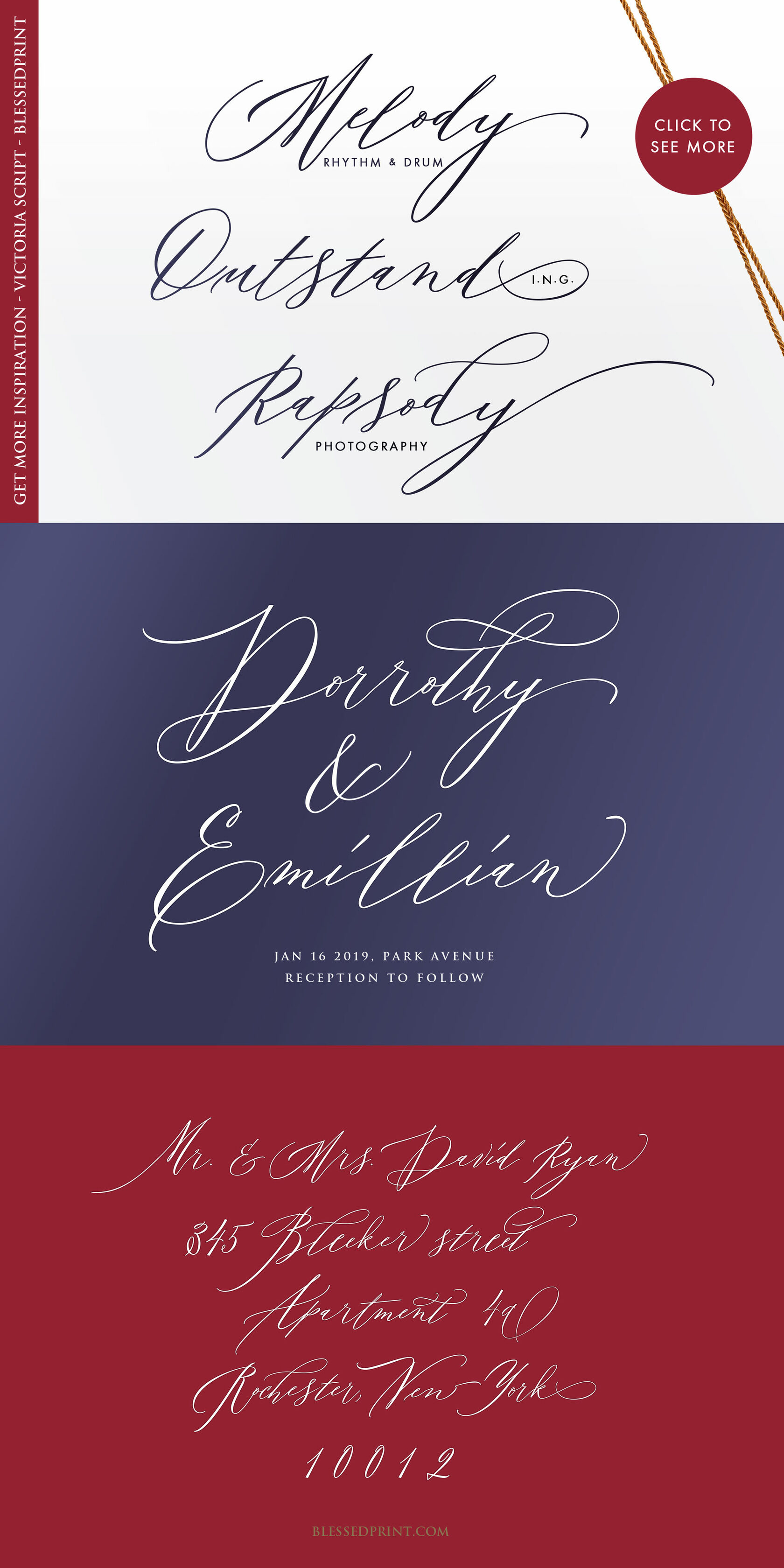 Victoria Font | Script Fonts - Blessed Print