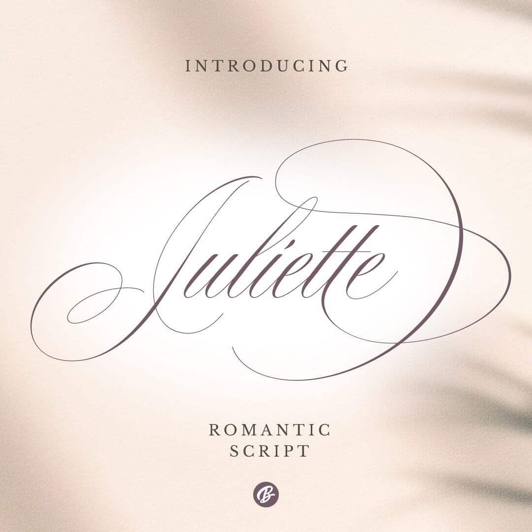 Juliette Font | Romantic wedding script by Blessed Print
