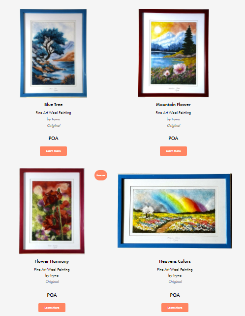 Wool Paintings by Iryna | Unique Original Fine Art | Gallery Art-Wool