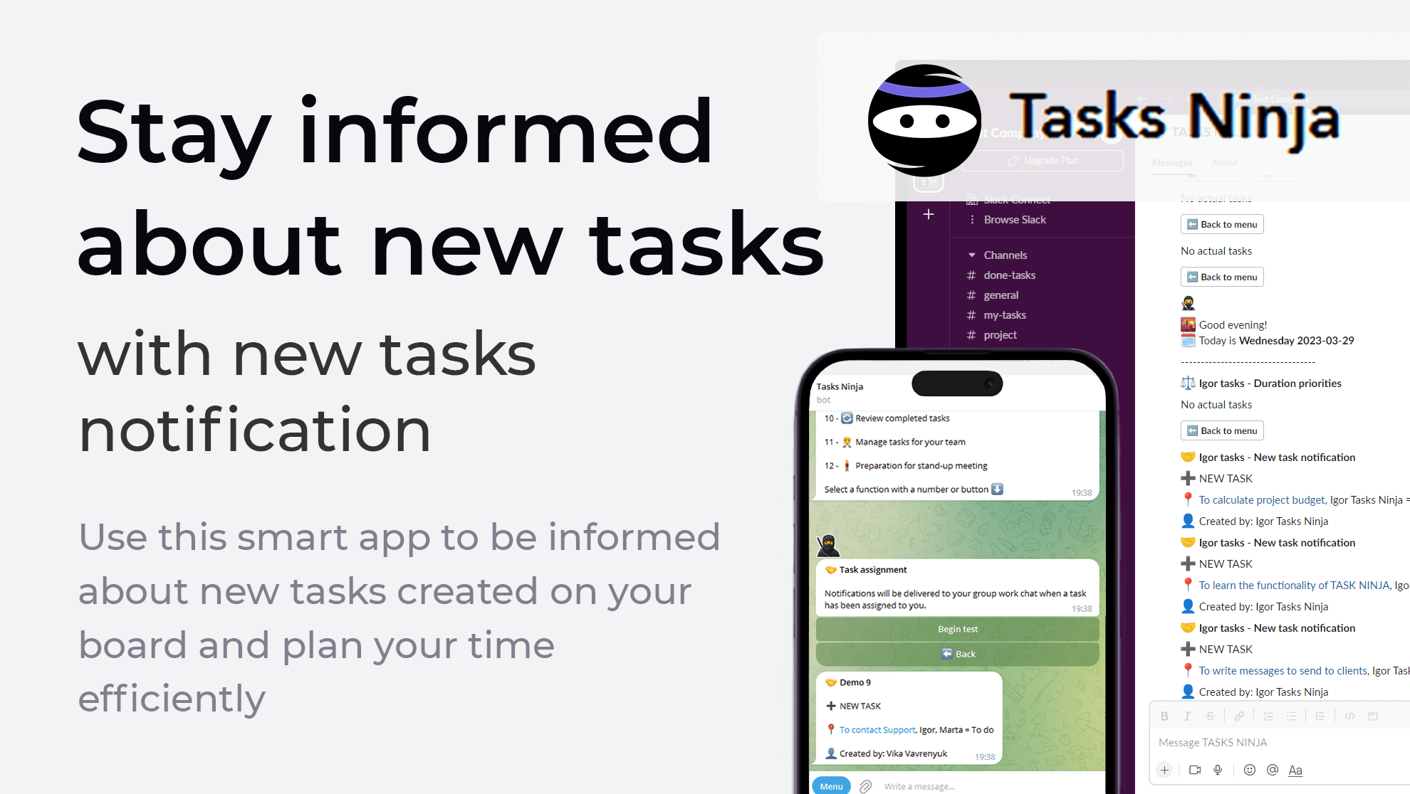 New task notification in Telegram using Asana tasks - Tasks Ninja