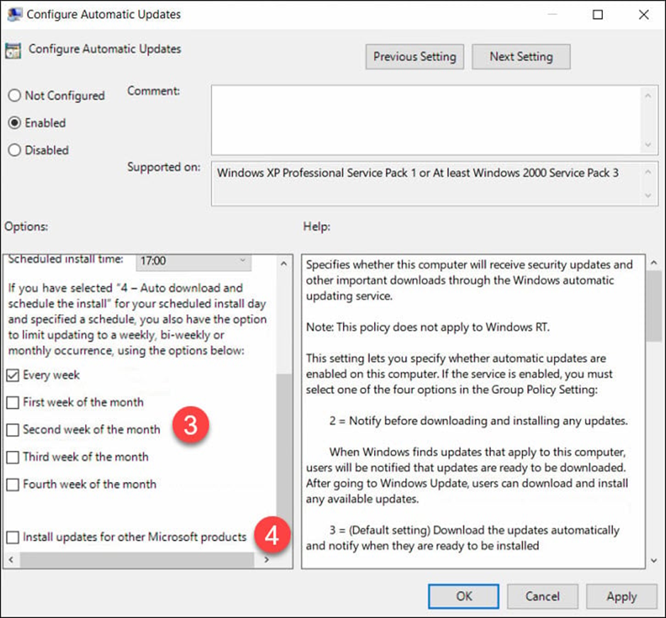 Group Policy Settings for WSUS