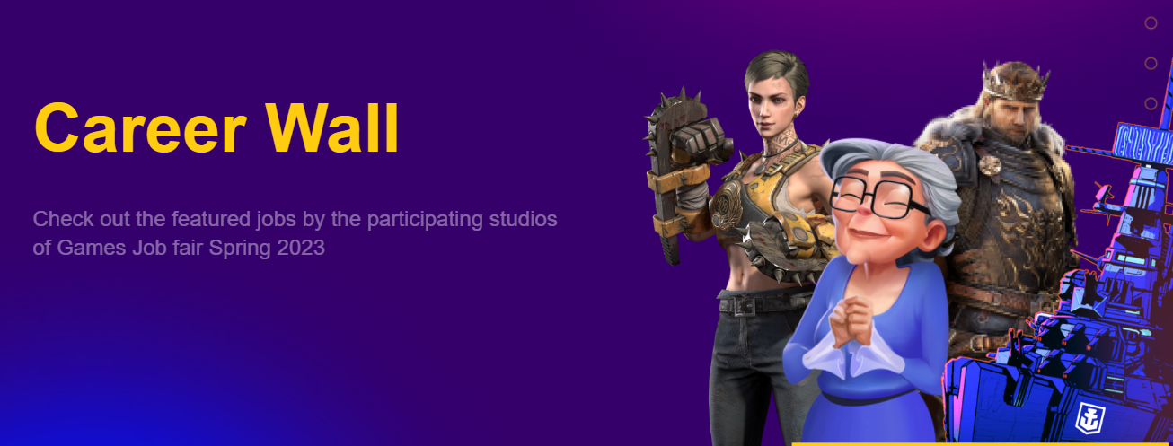 Games Job Fair Spring 2023 Career Wall