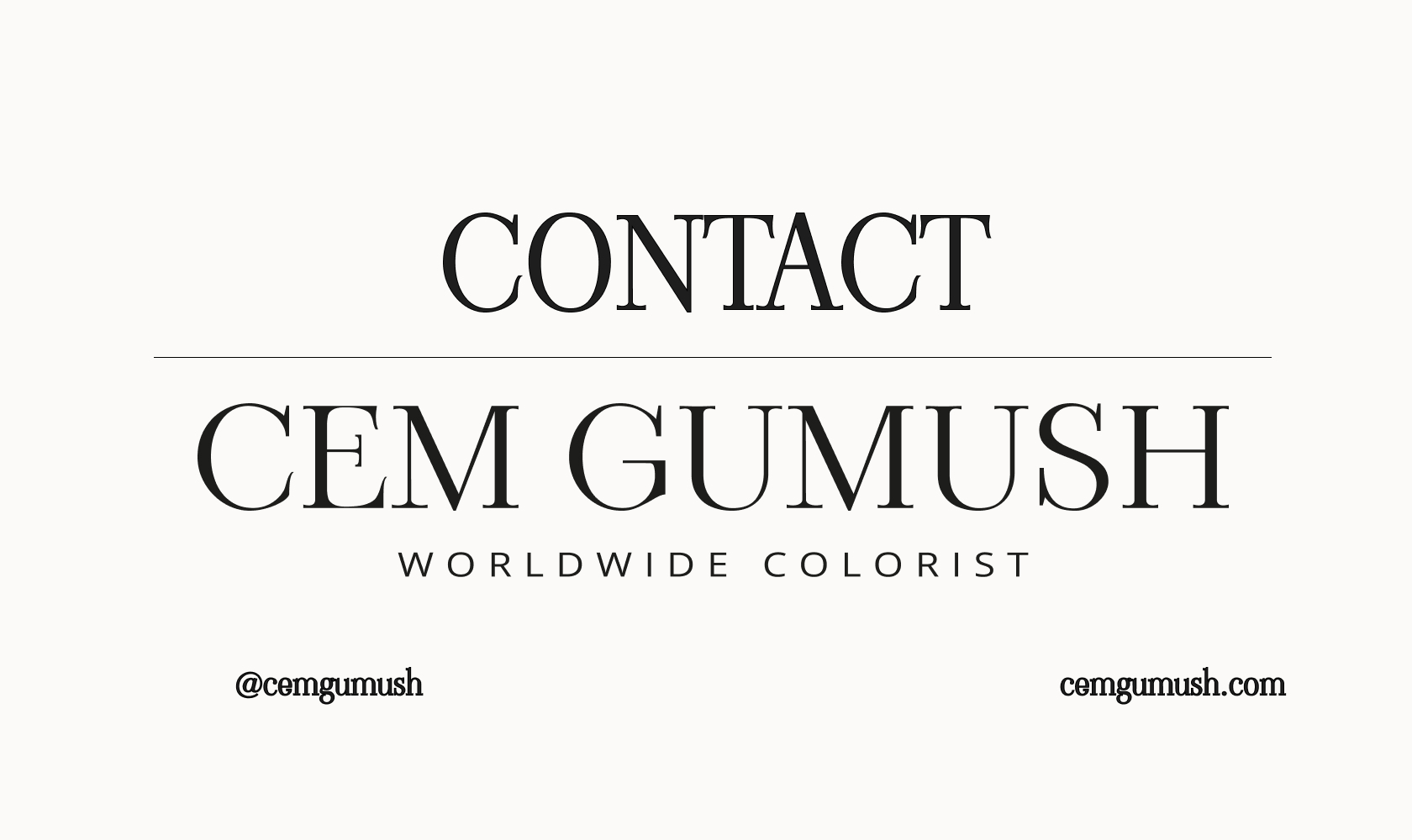 Contact Cem Gumush - Worldwide Colorist and Master Blond