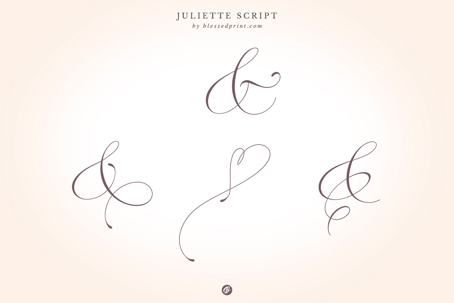 Juliette Font | Romantic wedding script by Blessed Print