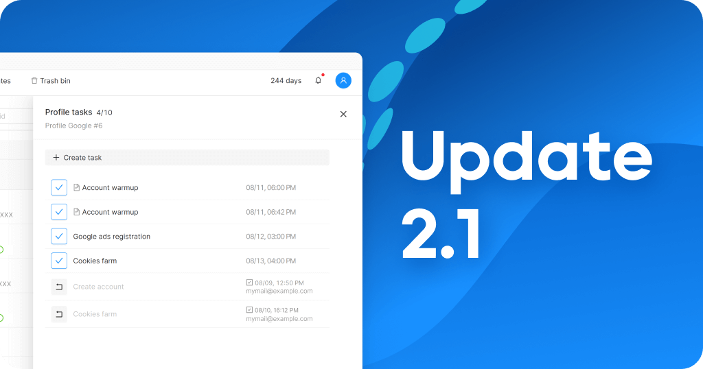 Octo Browser 2.1: Profile Tasks and Enhanced Proxy UI