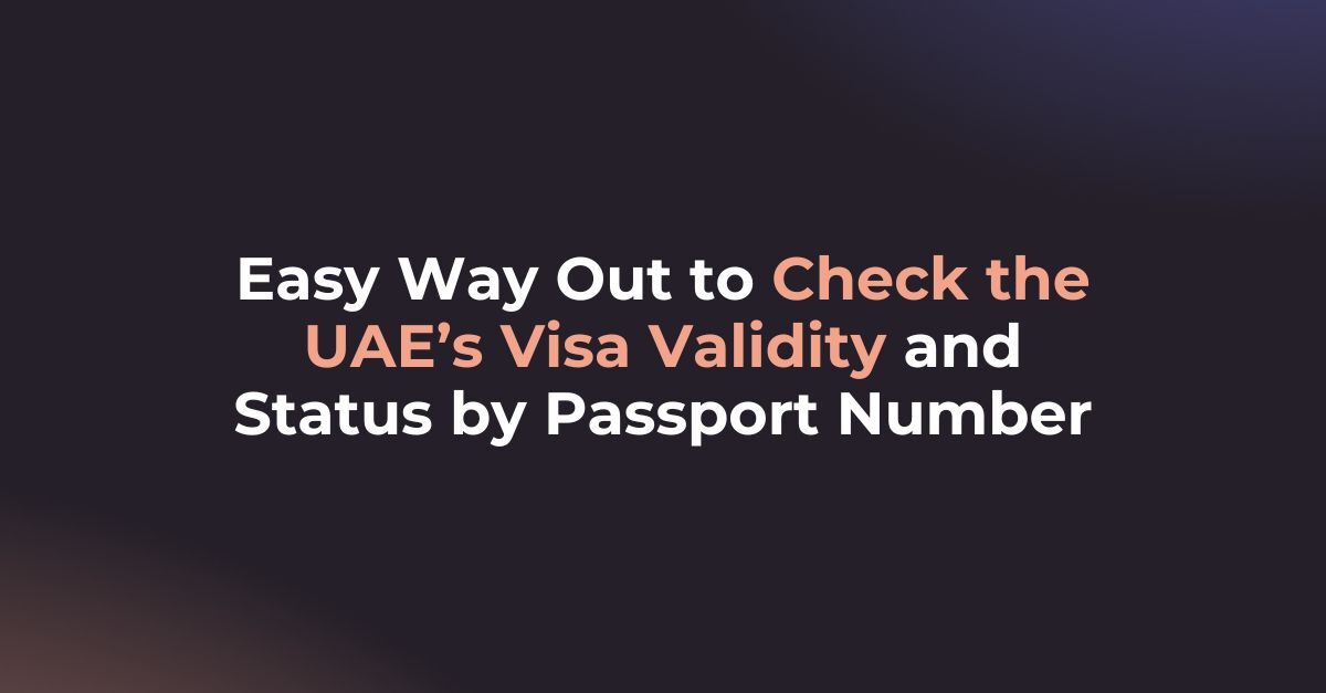 Easy Way Out to Check the UAE’s Visa Validity and Status by Passport Number
