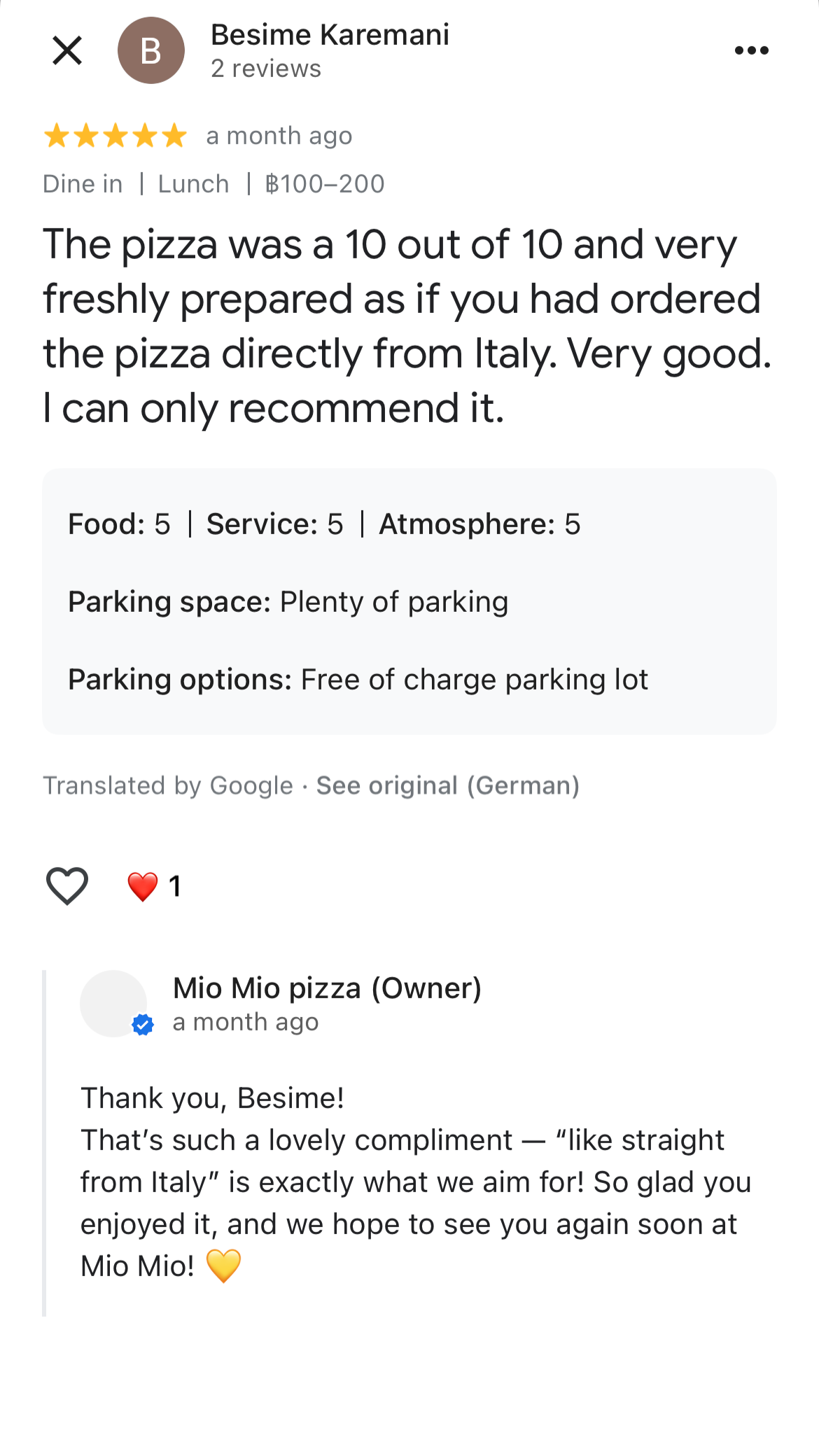 Mio Mio pizza