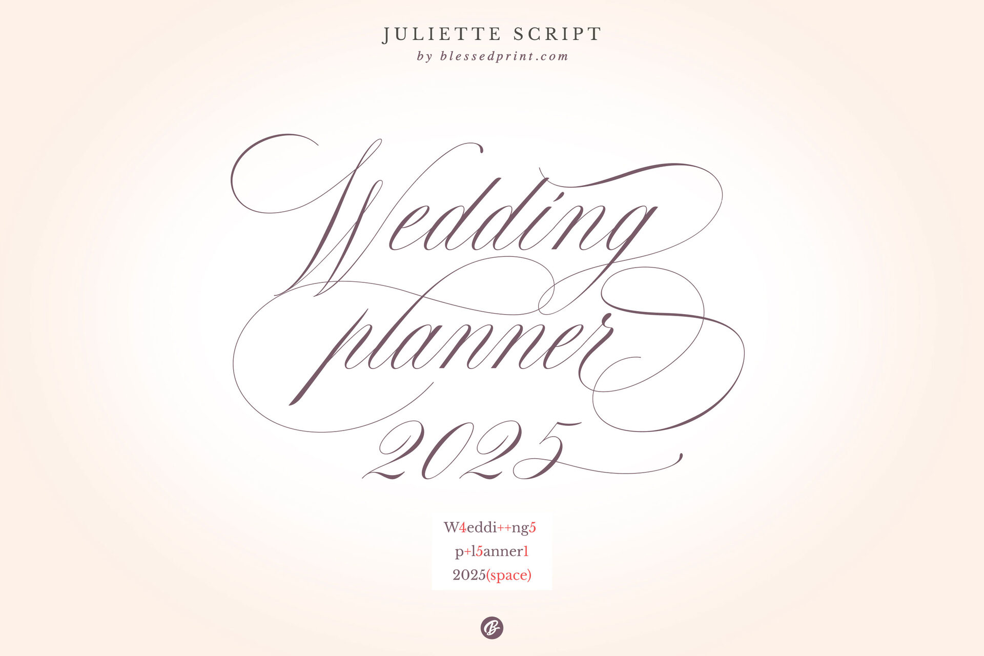 Juliette Font | Romantic wedding script by Blessed Print