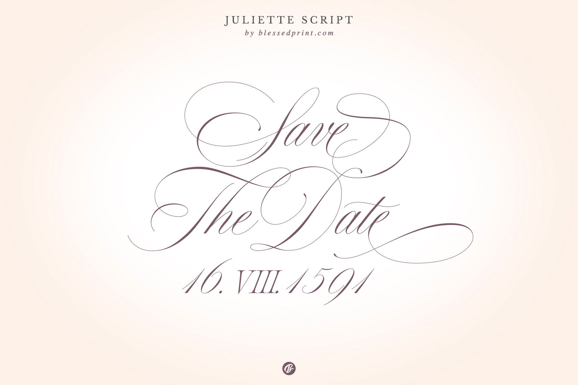 Juliette Font | Romantic wedding script by Blessed Print