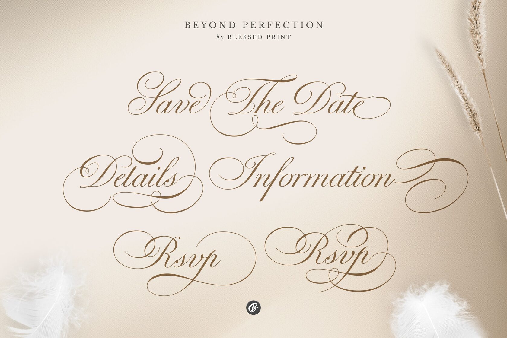 Beyond Perfection Script | Elegant Calligraphy by Blessed Print
