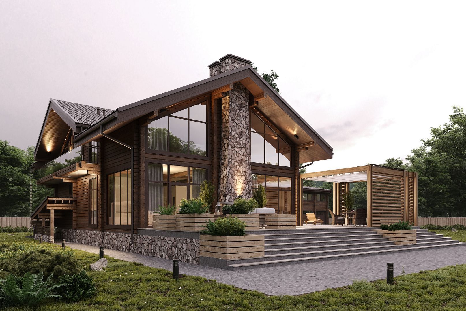 Chicago Prefabricated House Kits | Prefab log home kit glulam - LogLuxe.eu