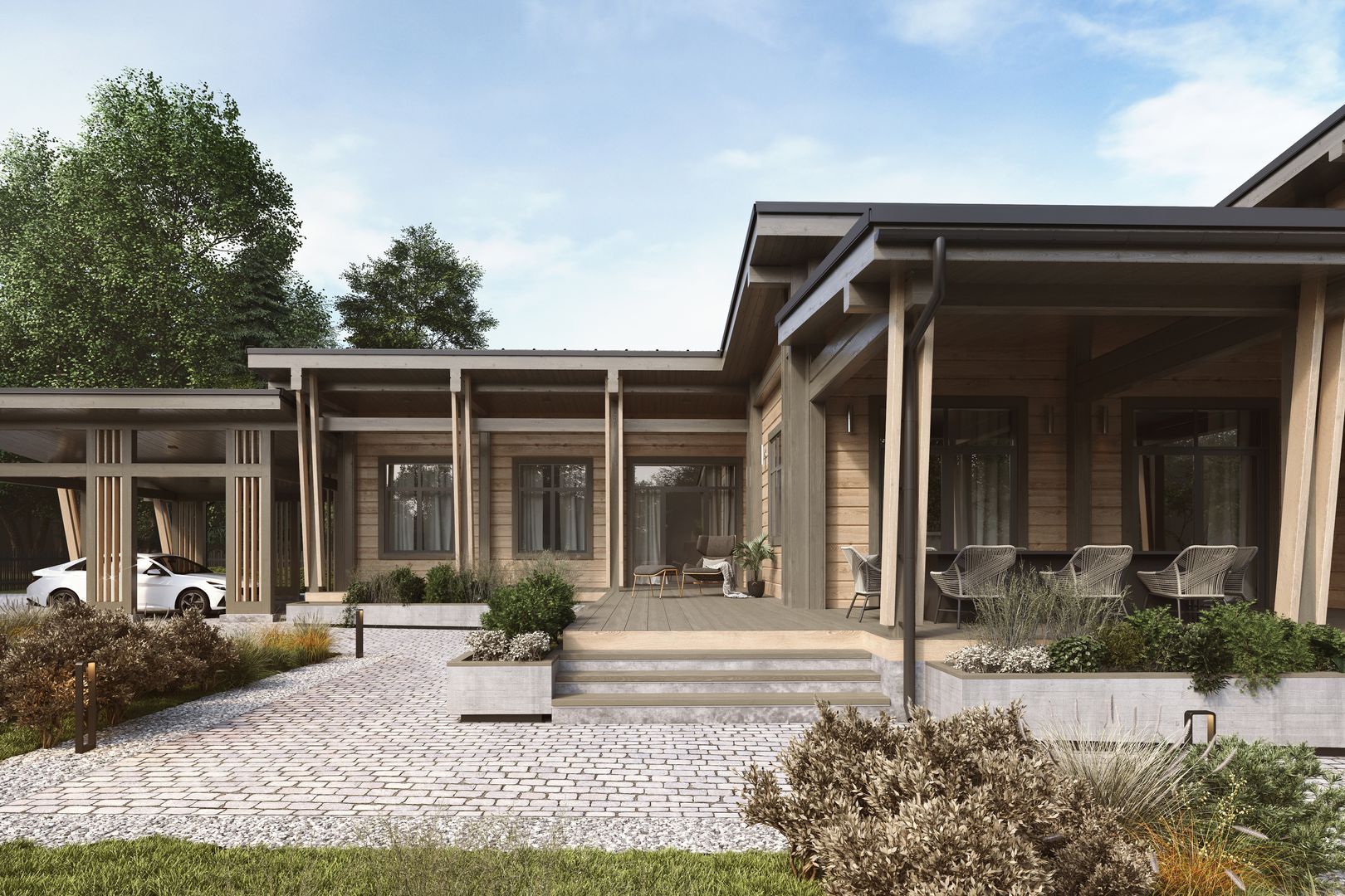 Halifax Prefab Kit Homes | Prefab log home kit glulam - LogLuxe.eu