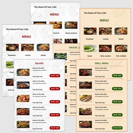 Electronic PDF menu. Description
