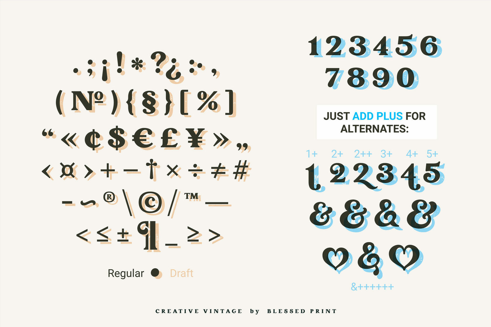 Creative Vintage Font | Serif Fonts - Blessed Print