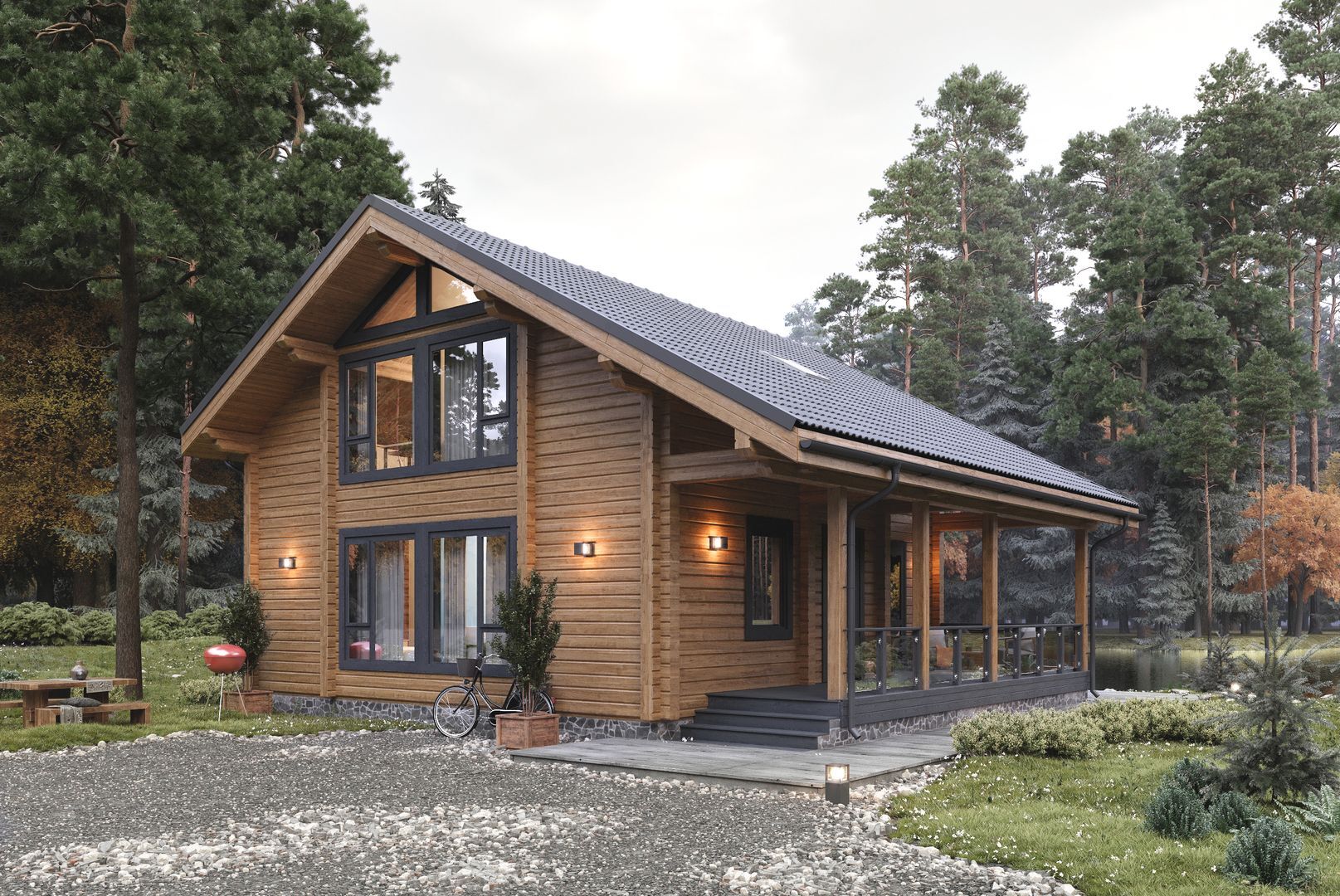 Prefabricated House Kits in Arizona | Prefab log home kit glulam ...