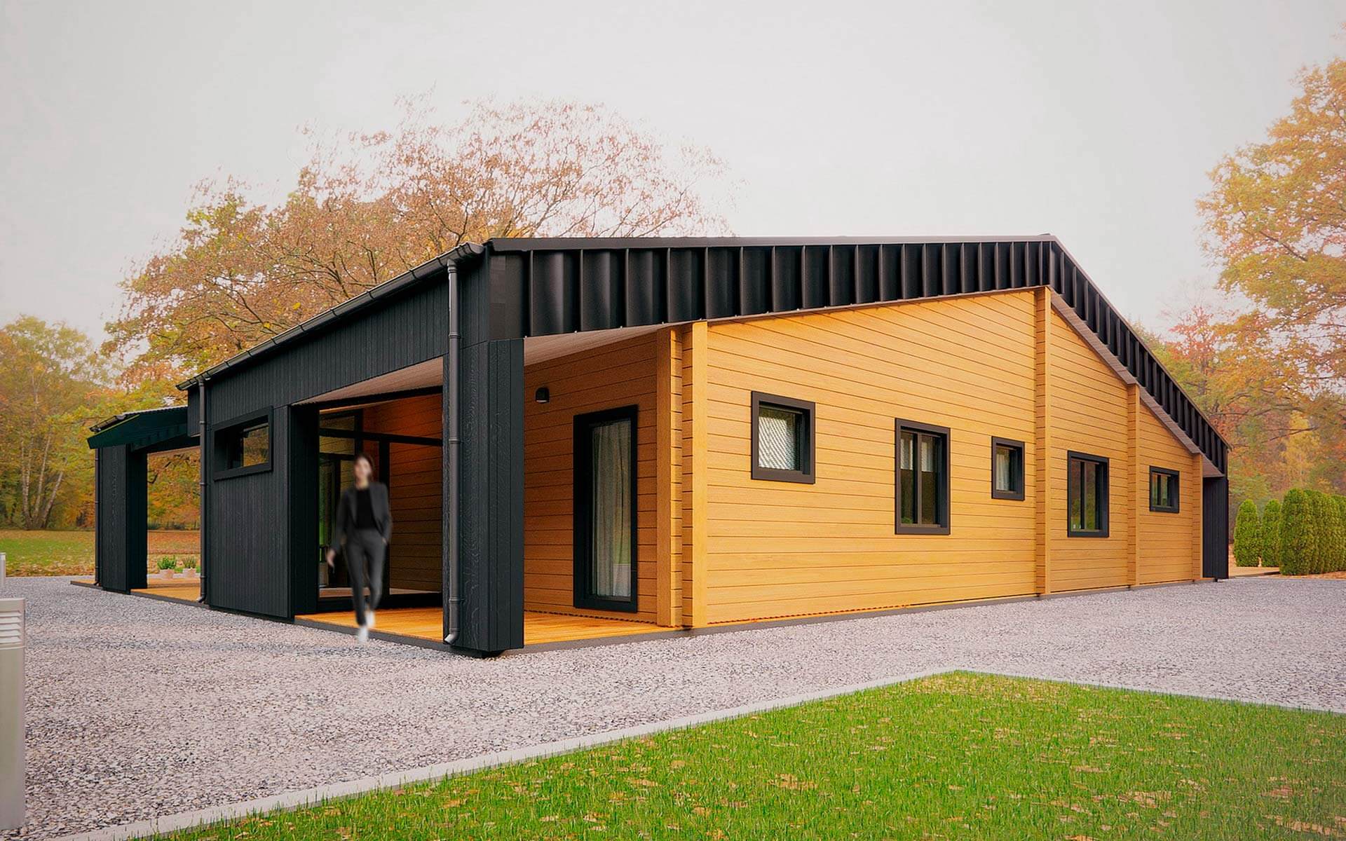 Premium prefabricated home kit - British L - 1938 ft² / 180 m²